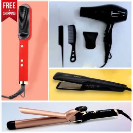 4 in 1 Hair Styling Combo - Hair Dryer + Hair Straightener Iron ...
